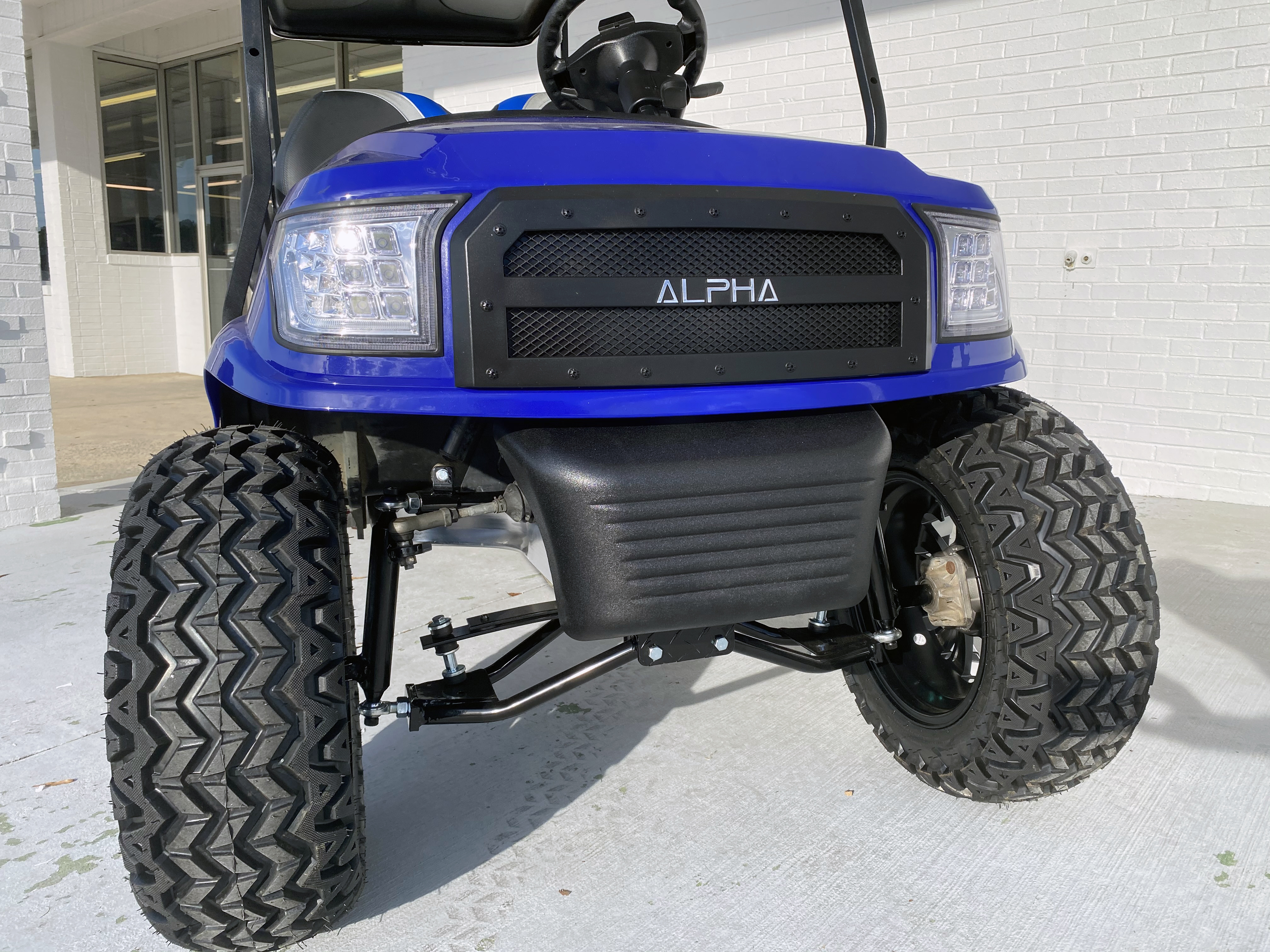 Blue Alpha Lifted 6 Passenger Limo Club Car Golf Cart | Shop All Golf Carts