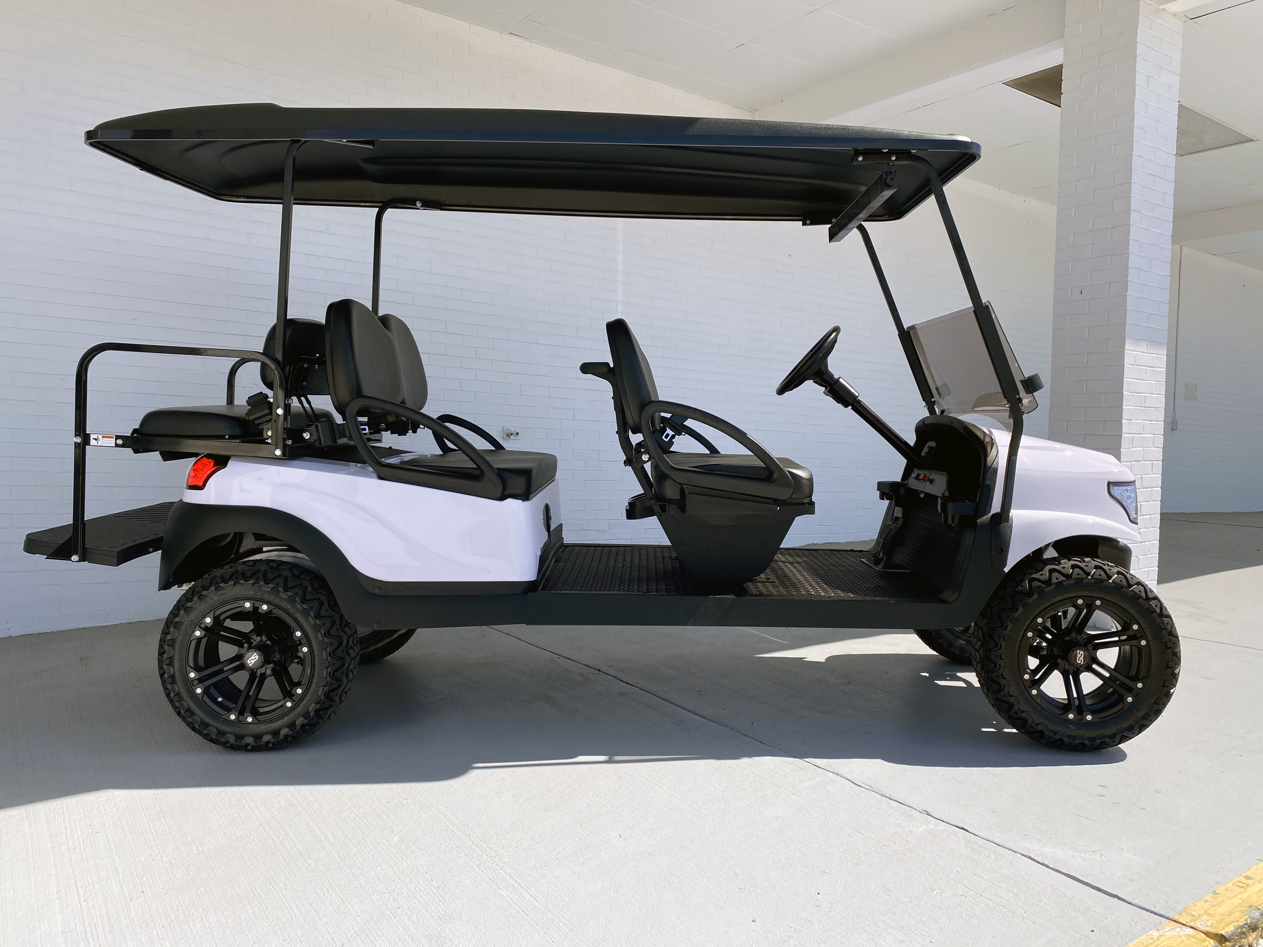 White Alpha Lifted 6 Passenger Limo Club Car Golf Cart | Golf Carts ...