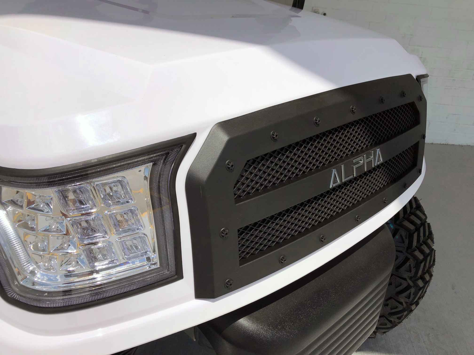 Alpha White Lifted Club Car Precedent Golf Cart | Golf Carts - Lifted